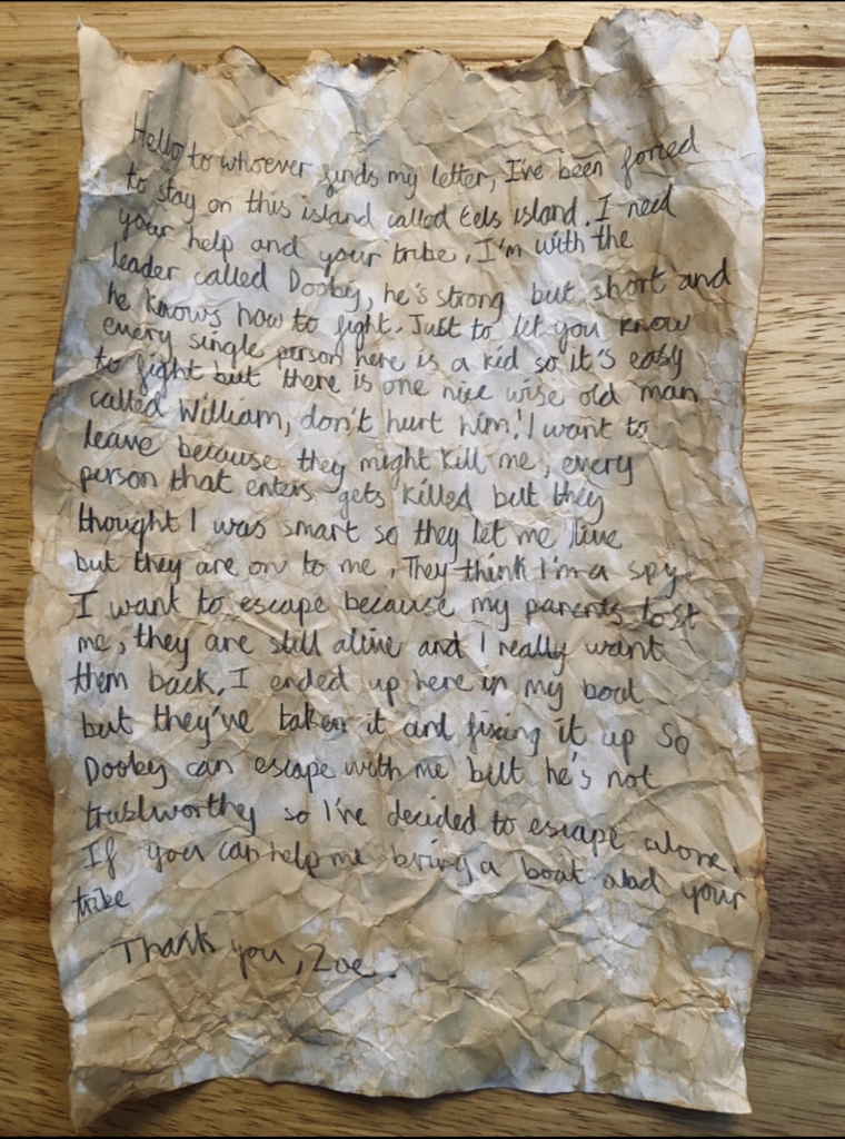Message In A Bottle - years 5 and 6 - Pakeman Primary School